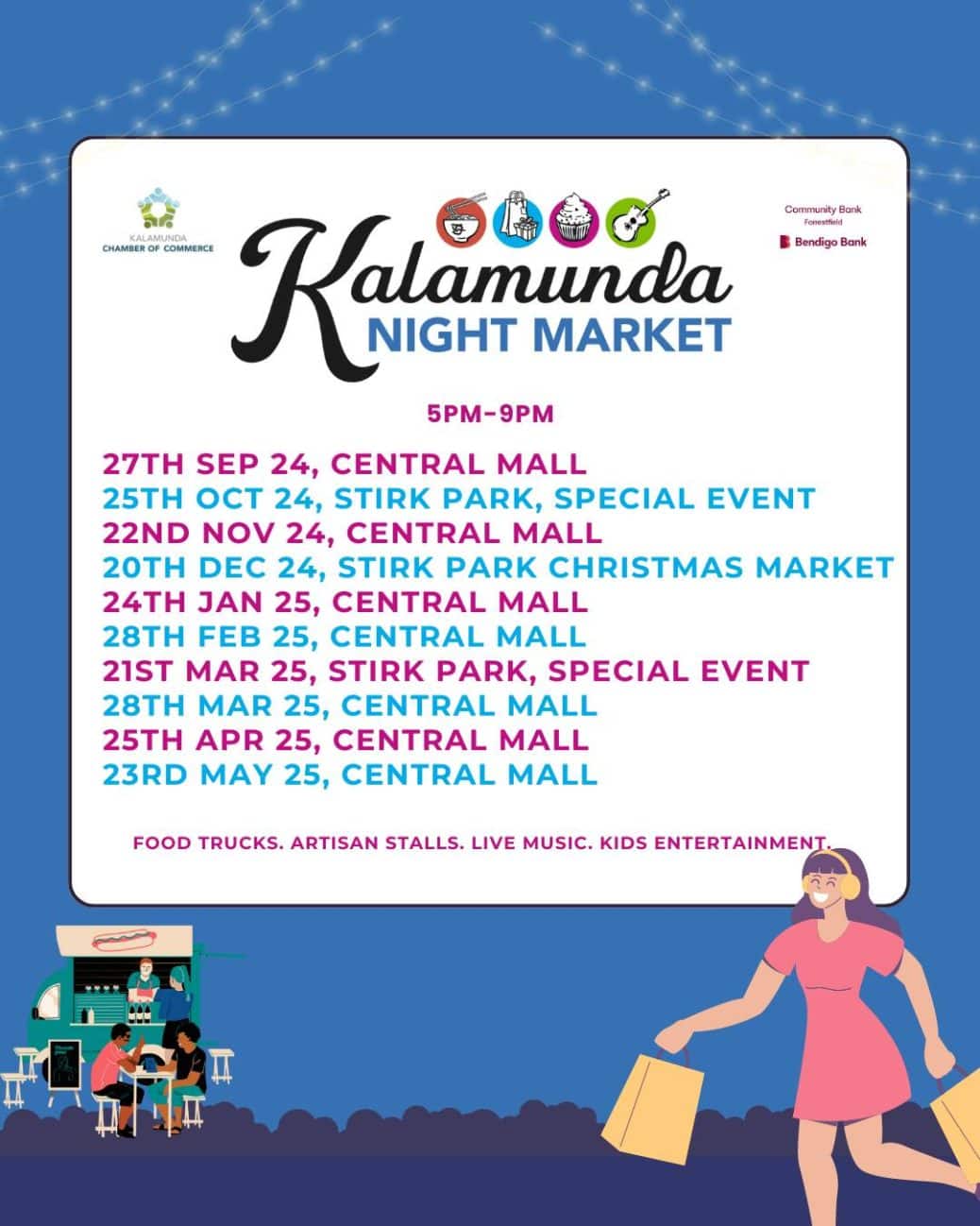 Kalamunda Night Market,January 31, 2025 - Seniors / Over 55's Guide to ...